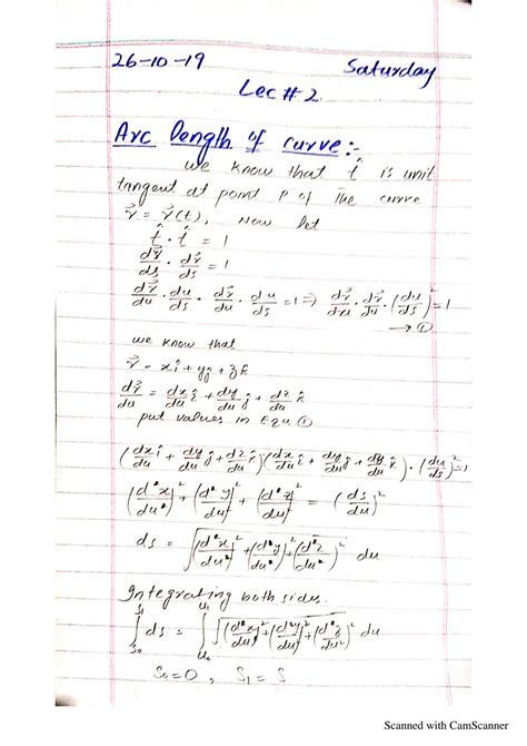 solution dg arc length of curve examples radius rad of curvature