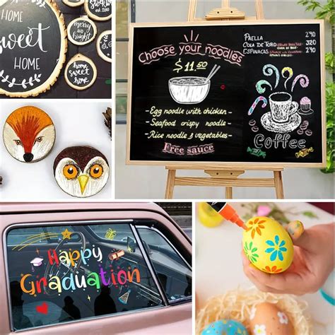 1pc 12 색 액체 분필 마커 칠판 표지판 유리창 화이트 보드 게시판 메뉴 보드 뒤집을 수있는 팁이있는 칠판 마커 용 세척 가능한 분필 제조기 펜 Temu