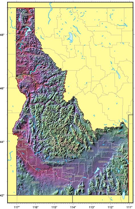 Idaho Topographic Maps Elevation
