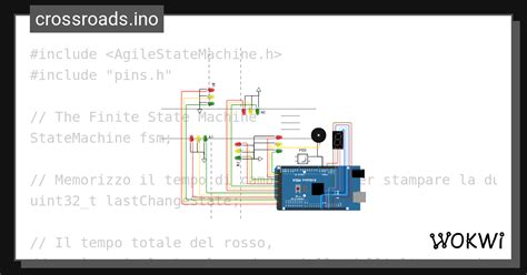 Incrocio Con Attraversamento Pedonale Seg Wokwi ESP STM Arduino Simulator