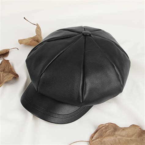 레더 뉴스보이캡 무지 팔각모자 빵모자 헌팅캡 모자 에이블리