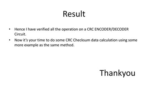 crc error coding technique