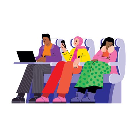 People Sitting On Airplane High Quality Element