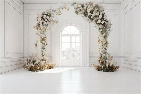 Premium Photo Wedding Backdrop Aesthetic Flower Decoration Indoor