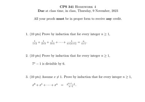 solved cps 341 homework 4 due at class time in class