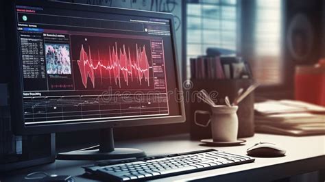 Computer Monitor Displaying Complex Data Analysis With Graphs And