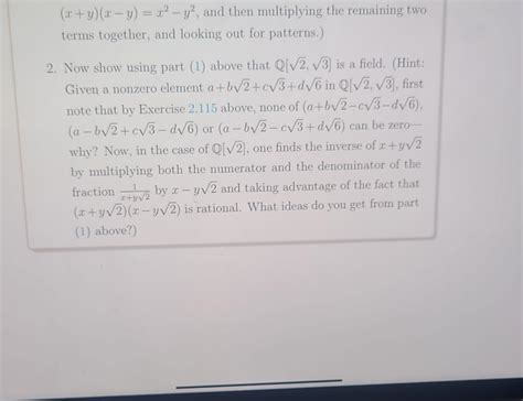 Solved X Y Xy X2y2 And Then Multiplying The Remaining Chegg Com