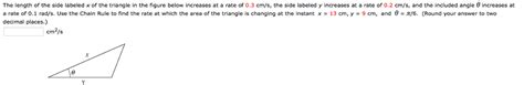 Solved The Length Of The Side Labeled X Of The Triangle In