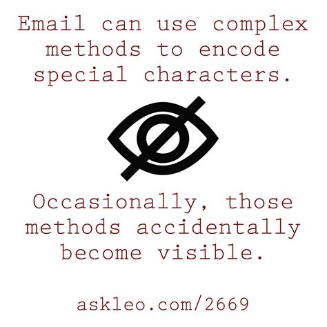 email can use complex methods to encode special characters
