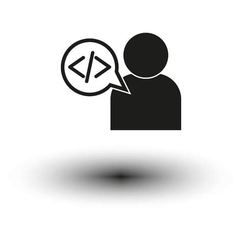 Premium Vector Code Talk Icon Developer Speech Bubble Vector Person