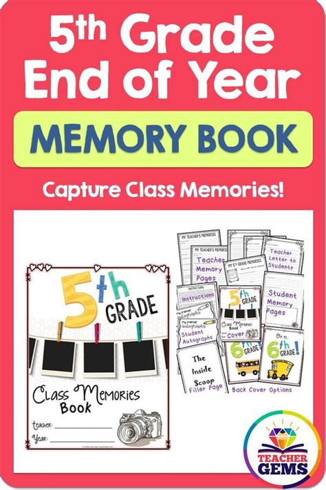 Fifth Grade Memory Book Class Memory Book Class Memories Class Book