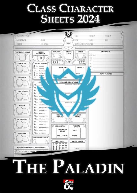 2024 Class Character Sheet The Paladin Dungeon Masters Guild