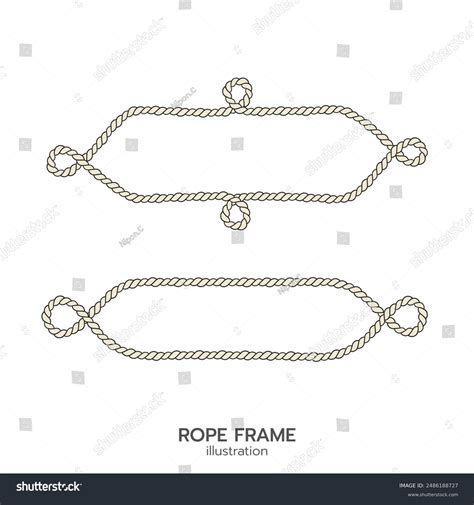 Rope Border Frame Lasso Twisted Crisscrossed Stock Vector Royalty Free