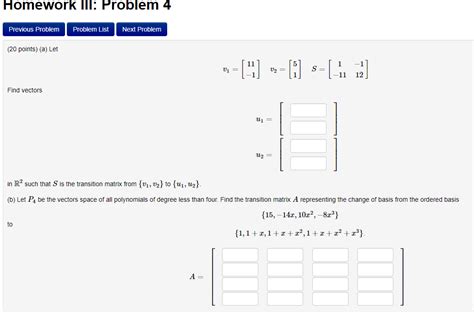 Solved Homework Iii Problem 4 Previous Problem Problem List