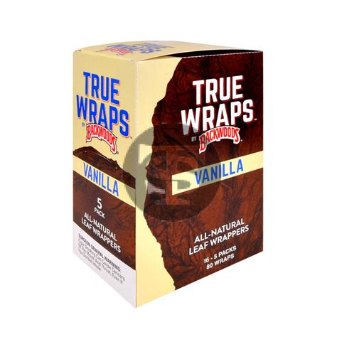 True Wraps Vanilla All Natural Leaf By Backwoods Tobacco Stock