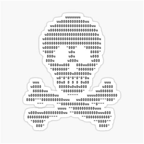 Ascii Skull Sticker For Sale By Masterchef Fr Redbubble