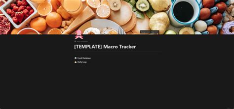 Calorie Macro Tracker Notion Template