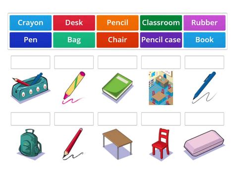 Power Up Level 1 Classroom Objects Unit 1 Vocabulary 1 Match Up