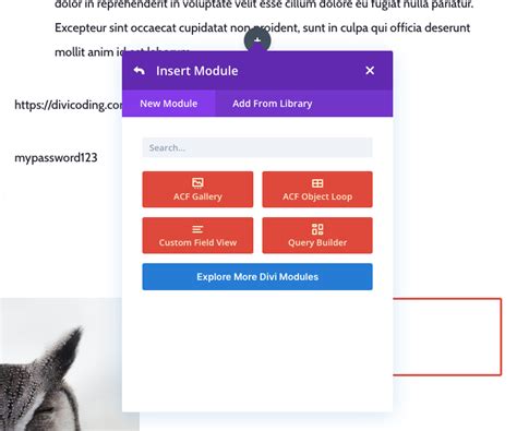 Insert Divi Custom Field Views Module Divi Coding Store