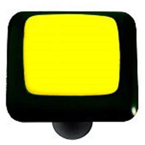 Hot Knobs Black Border With Sunflower Yellow Square Glass Cabinet Knob Black Post Handmade