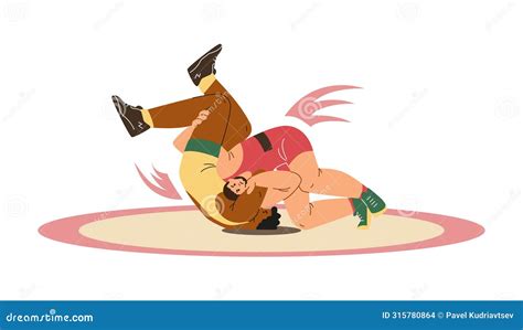 Vector Arm Wrestling Cartoon Illustration 76184171