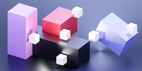 Abstract 3d Render Background Design With Geometric Shapes Stock