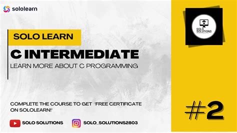 Sololearn C Intermediate Course Answer 2025 C Programming Lesson 2 Youtube