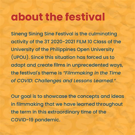 Upou Film 10 Class Hosts Sineng Sining Sine Festival University Of The Philippines Open University