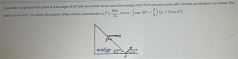 [answered] A Particle Is Projected From Point A At An Angle Of 53 With Kunduz