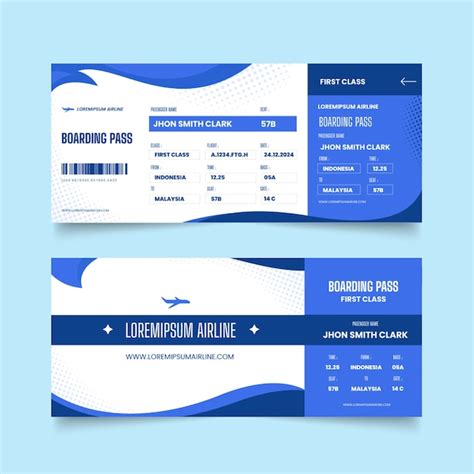 Free Vector Boarding Pass Template Design