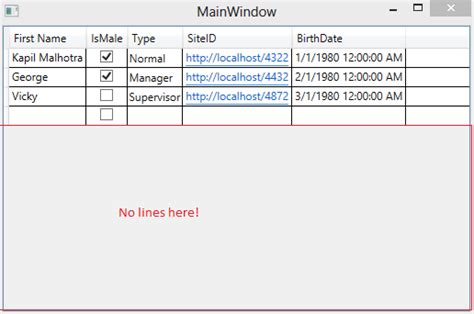 Wpf How Can I Make The Lines Between The Columns In The Data Grid High As The Data Grid Height