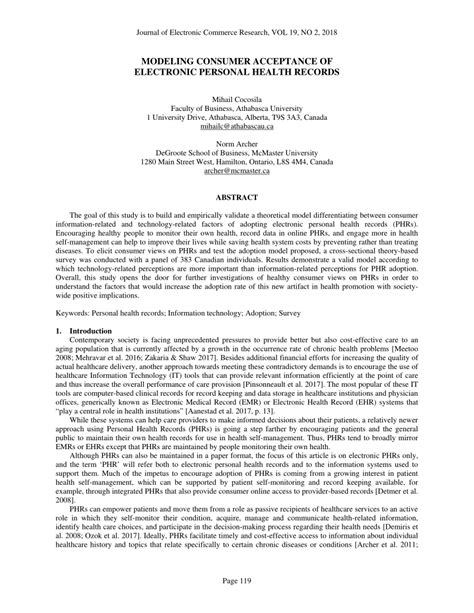 Pdf Modeling Consumer Acceptance Of Electronic Personal Health Records