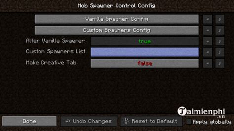 Mob Spawner Control Mod Thiết lập thời gian cho spawner trong Minecr
