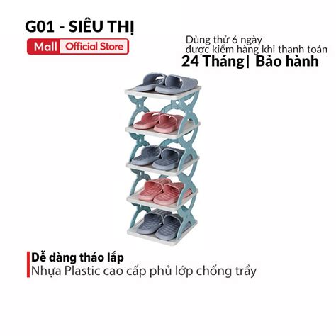 Kệ để Giày Dép 5 Tầng đa Năng Hình Chữ X Dễ Dàng Tháo Tháo Lắp Chắc