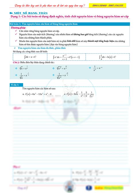 SOLUTION: Chuyen de nguyen ham tich phan va ung dung - Studypool