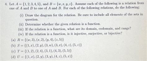 Solved 4 Let A 12345 And B Wxyz Assume Each Of