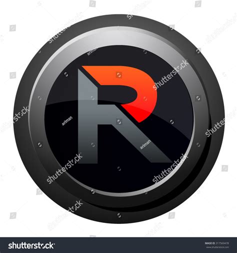 R Letter Button Icon Stock Vector Royalty Free 317569478