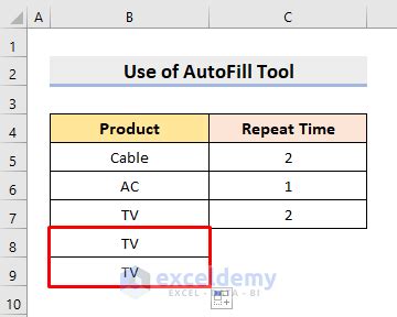 How To Repeat Cell Value X Times In Excel 7 Easy Methods