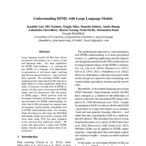 Understanding Html With Large Language Models Acl Anthology