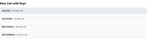 User List With Keys Trong Reactjs Freetuts