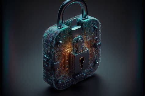 Cyber Security Network Digital Padlock With Data Protection On Internet Technology Networking