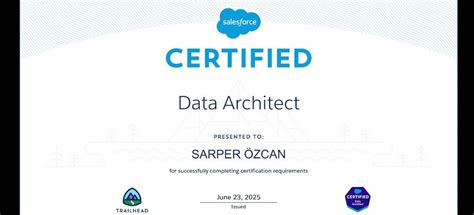 Salesforce Dataarchitect Certification Salesforcecertified Trailblazer Sarper Özcan