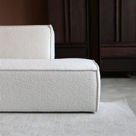 Pepp Interiors Loungebank Enzo Lounge Links Wit Bouclé Online Bestellen