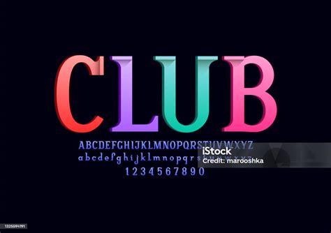 멀티 컬러 3d 슬래브 세리프 글꼴 그림자 트렌디 한 대문자와 소문자와 숫자 벡터 일러스트 10eps와 현대 알파벳 개념에 대한 스톡 벡터 아트 및 기타 이미지 Istock