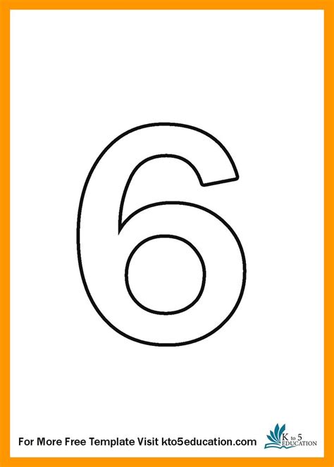 Free Printable Number 6 Outline Worksheet For Preschool And Kindergarten