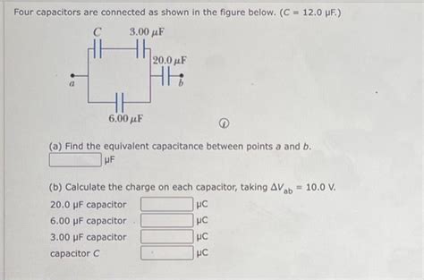 Solved Four Capacitors Are Connected As Shown In The Figure