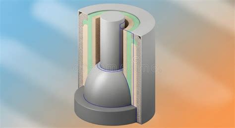 3d Rendering Of A Cylindrical Energy Storage Cell Cross Section