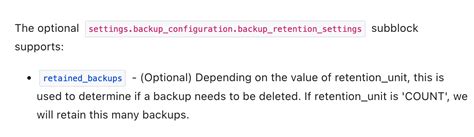 Expose Settingsbackupconfigurationbackupretentionsettingsretainedbackups · Issue 81