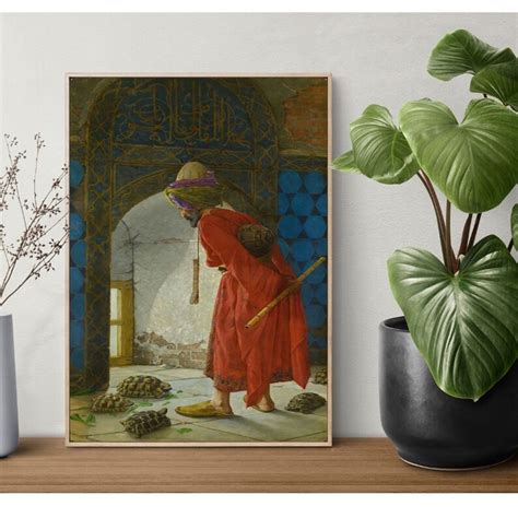 The Tortoise Trainer By Osman Hamdi Bey Wall Decor Kaplumbağa Terbiyecisi Wall Art Print
