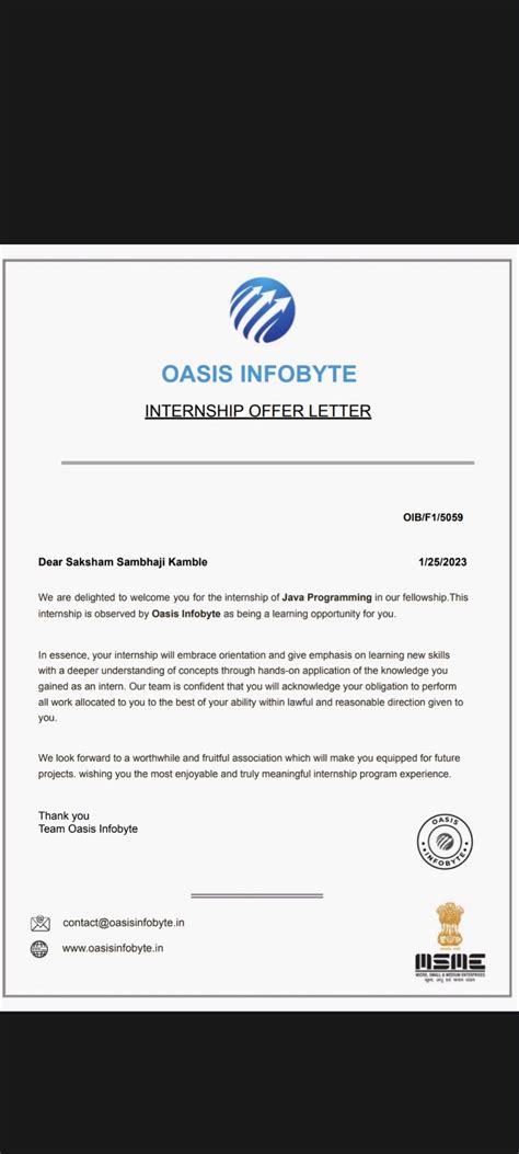 saksham kamble on linkedin oasisinfobyte